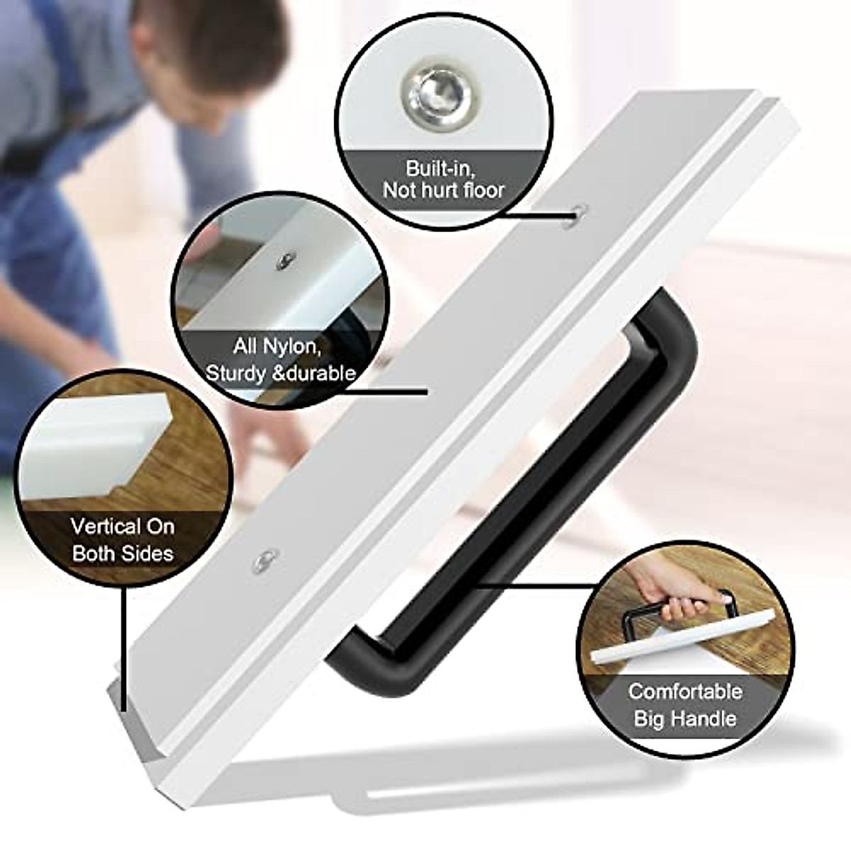 NAACOO Tapping Block, Flooring Tools - Tapping Block for Vinyl Plank Flooring, Install Flooring Tapping Block with Big Handle, Lengthen Floor Tools, Need Use with Hammer