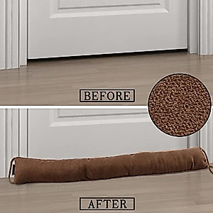 Door Draft Stopper, 36 inch Draft Stopper,Noise Isolation Stopper Door, Dust Blocking Under Door, Suitable for Interior/Exterior Doors (Brown)