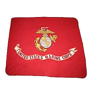 B USMC Marines Marine Corps Eagle Globe 50x60 Red Polar Fleece Blanket Throw Roll