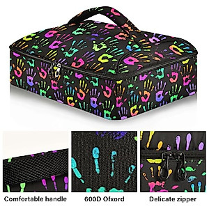 Kcldeci Insulated Thermal Food Carrier Insulated Casserole Carrier for Hot or Cold Food,Bright Rainbow Insulated Tote Bag for Potluck Cookouts Parties Picnic,Lasagna Lugger