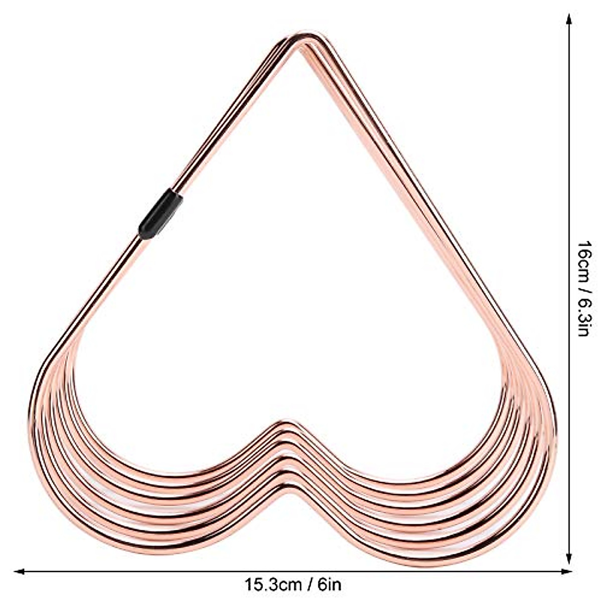 Watris Veiyi Files Folder Stand, Desktop Iron Storage Rack, Book Record Holder, Desktop Album Storage Rack, Vinyl Record Stand Holder, 5 Slot Heart Shaped File Holder for Office Home Decor(Rose Gold)