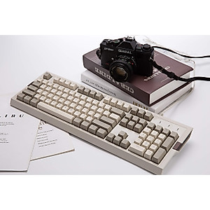 FIRSTBLOOD ONLY GAME. AK510 Retro Mechanical Gaming Keyboard - PBT SP Spherical Keycaps - Classic Grey-White Matching - RGB Backlight - Red Switches-New