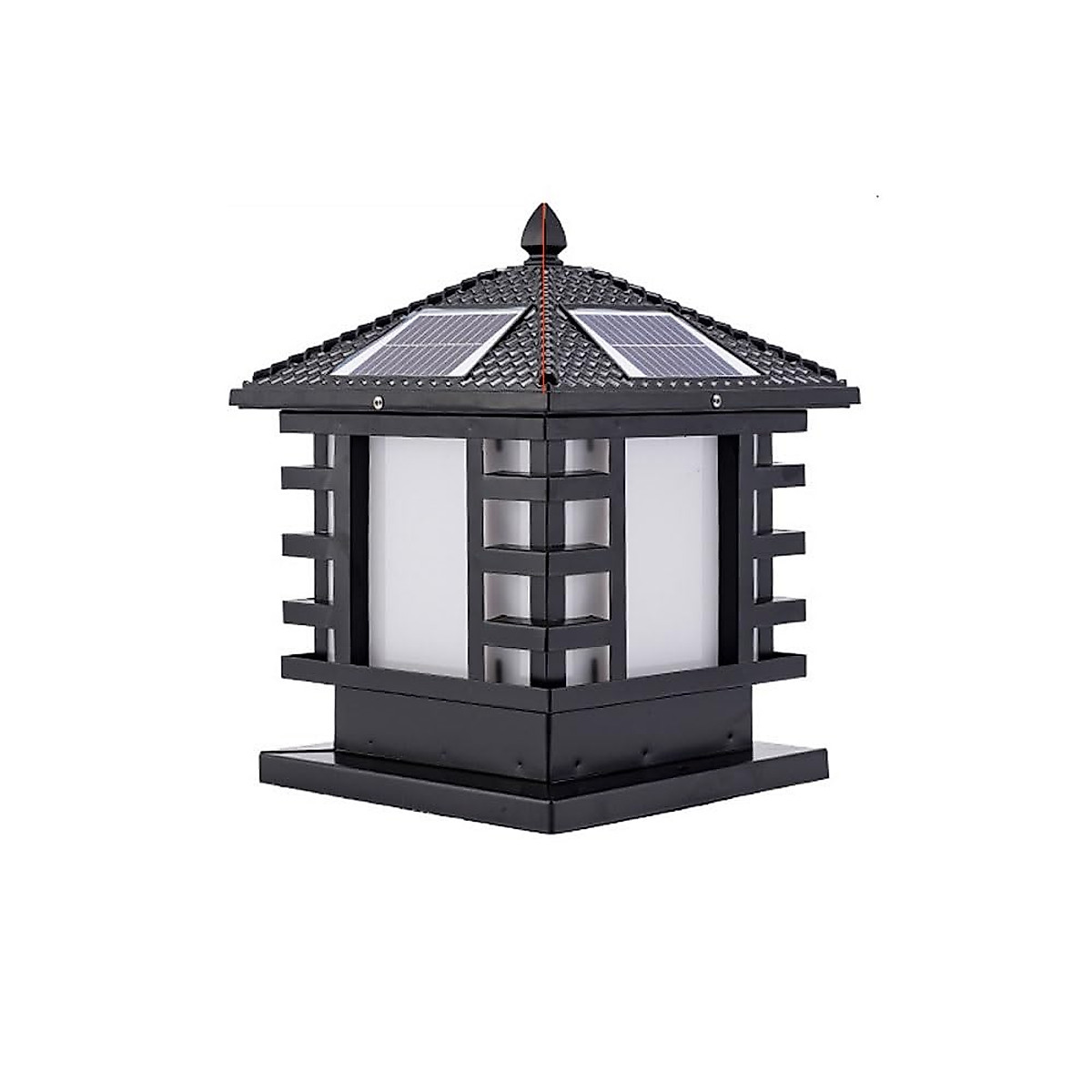 MODEBHD Courtyard Door Bollard Pillar Lamp, Dusk to Dawn Auto On/Off Solar Powered Post Lights, Waterproof IP65 Outdoor Post Light, Decoration Parks Community Lawn Post Lantern, Post Lamp