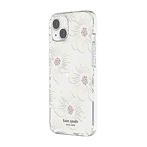 kate spade new york Protective Hardshell Case for iPhone 13 Mini - Hollyhock Floral Clear