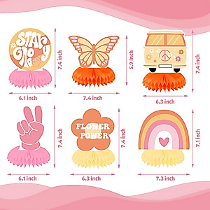 19 Pcs Groovy Party Decorations Include Boho Happy Birthday Banner Hippie Hanging Swirls Retro Boho Honeycomb Centerpieces for Two Groovy Baby Shower Birthday Party Supplies