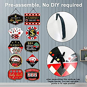 Large Las Vegas Action Sign Cutouts Casino Party Banner Casino Night Party Decorations Welcome Porch Sign for Las Vegas Themed Birthday Baby Shower Decorations 10counts