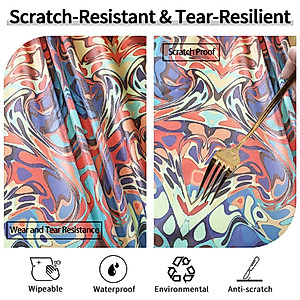 Opstellen Round Tablecloth Waterproof Fitted Boho Vinyl Table Cloth Summer Fall Outdoor Circle Cover for 36-44" Tables Dining Kitchen Apartment Essentials Picnic Camping Party Decor Housewarming Gifts