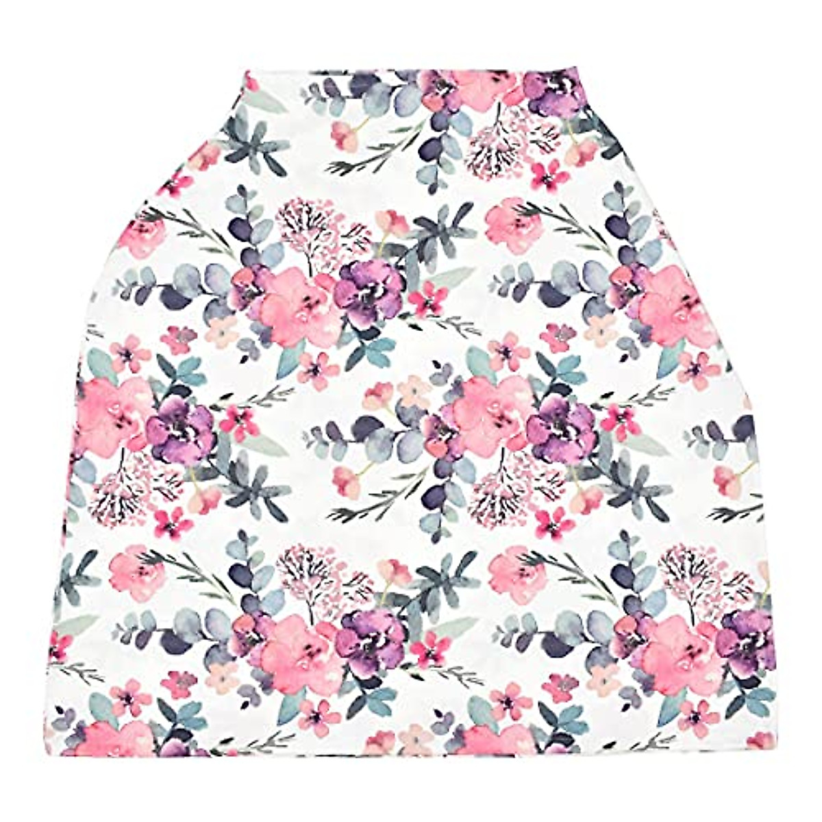 Car Seat Nursing Cover High Chair Cover 4 in 1 Carseat Canopy Nursing Breastfeeding Cover for Baby Girls (Flower)