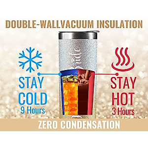 Onebttl Mother of The Bride Gifts, 20oz Stainless Steel Skinny Tumbler with Lid and Straw On Wedding Party for Brides Mom from Brides, Daughters (Glitter Gold)