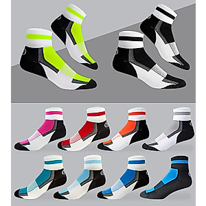 AERO|TECH|DESIGNS | Coolmax Athletic Socks | Quarter Crew | Unisex Adult | Red/White | Medium