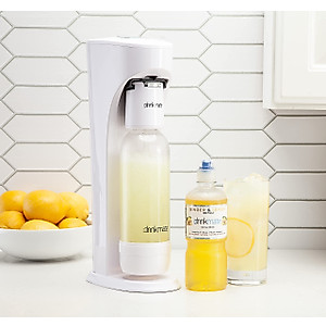 Drinkmate OmniFizz Sparkling Water and Soda Maker, Carbonates Any Drink, ULTIMATE BUNDLE - Includes three 60L CO2 Cylinders, Two Carbonation Bottles, and Fizz Infuser (Classic White)