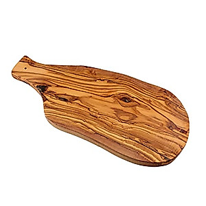 Cleminson 16" x 7" Olive Wood Chopping, Serving and Charcuterie Board with Handle