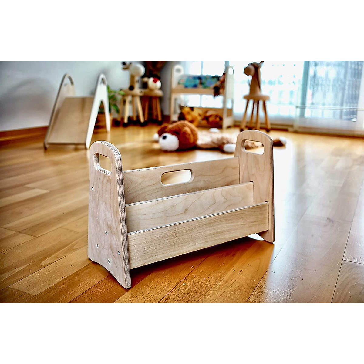 Montessori Freestanding Bookshelf | Storage Bookshelf | Easy Access Wooden Book Rack | Storage with Wooden Shelves for Your Kid's Books | Perfect Height for Kids (Small)