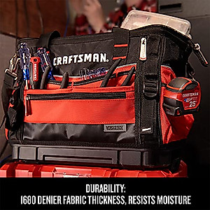 CRAFTSMAN VERSASTACK Zippered Tool Bag, 31 Pocket Organizer, Heavy Duty Tool Tote (CMST17622)