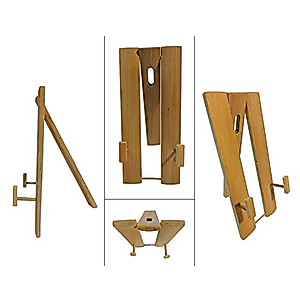 C&K Solutions Bamboo Tripod Folding Fan Stand Wall Mount; Sturdy Display Base; Large Japanese Hand Held Fan Holder