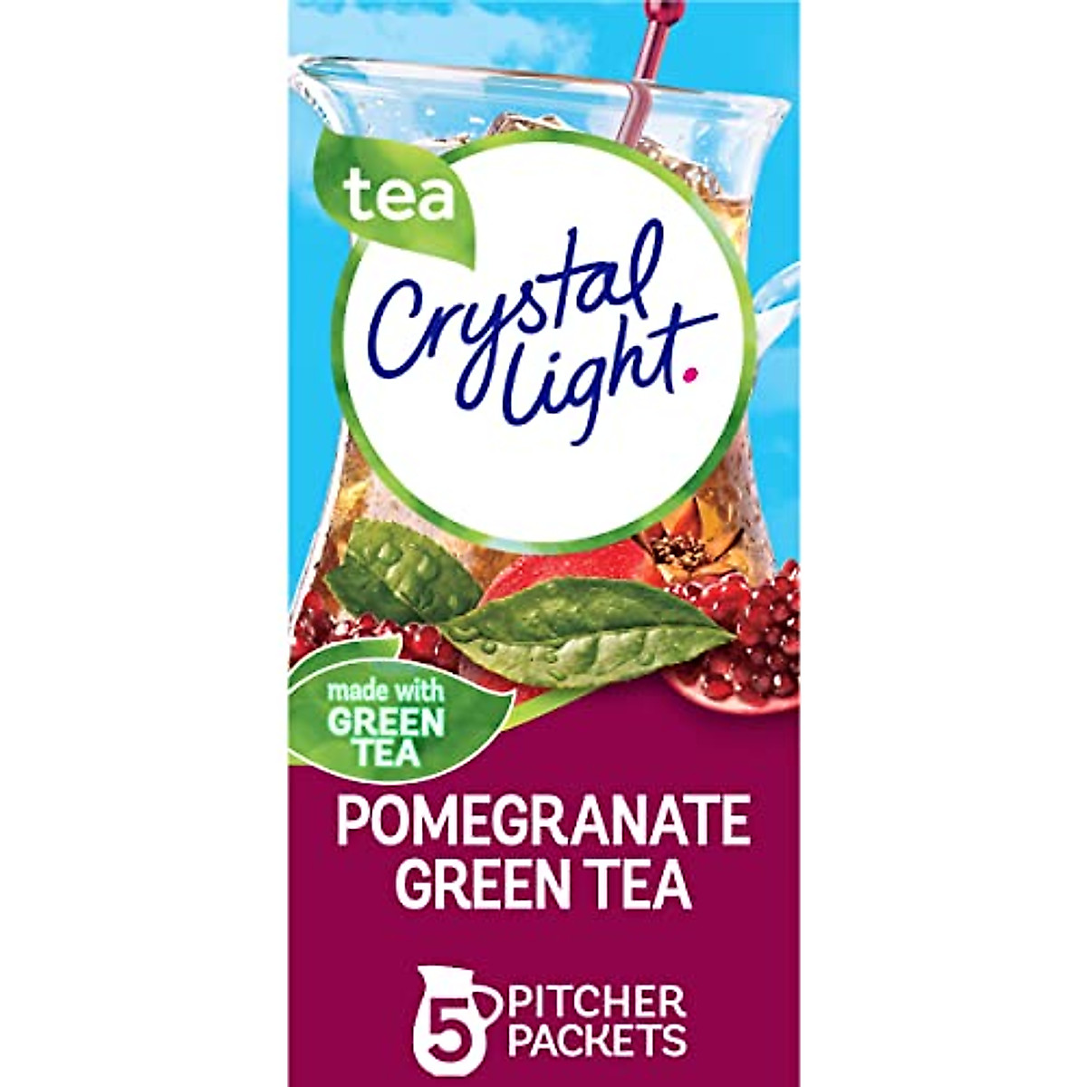 Crystal Light Sugar-Free Pomegranate Green Tea Naturally Flavored Powdered Drink Mix 5 Count Pitcher Packets
