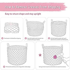 Lulumoon Large Pink Storage Basket Baby Laundry Basket, 17.7" x 15.7"