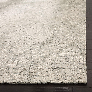 SAFAVIEH Abstract Collection Runner Rug - 2'3" x 12', Grey & Ivory, Handmade Wool, Ideal for High Traffic Areas in Living Room, Bedroom (ABT204A)