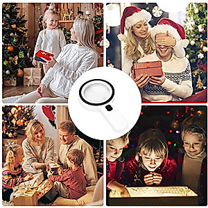 Magnifying Glass with 12 LED Lights, 30X Double Glass Lens Handheld Illuminated Magnifier Reading Magnifying Glass with for Seniors Read, Coins, Stamps, Map, Inspection, Macular Degeneration