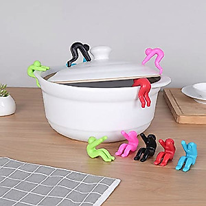 Gymqian pcs pot lid holder silicone,Splash Cover Lifter for Stock Pot Kitchen Restaurant Tools,Soup Pot Heat Dissipation