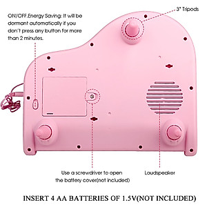 Love&Mini Pink Piano Toys for 1+Years Old Girls First Birthday Gifts Toddler Piano Music Toy Instruments with 24 Keys and Microphone