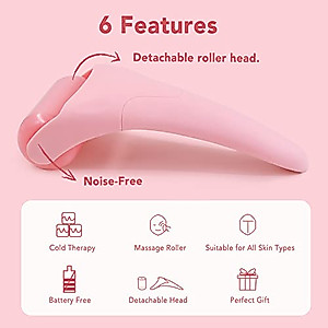 huefull Ice Roller for Face, Ice Face Roller & Eye Puffiness Relief, Skin Care Reduce Pain and Wrinkles, Face Massager Roller Gifts for Women, Self Care Gift for Men/Woman(Pink)