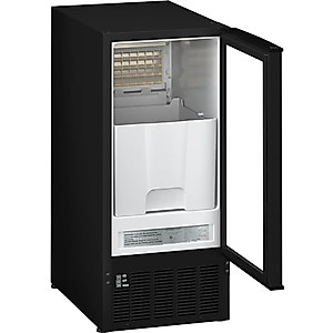 EdgeStar IB450BL 50 Lb. 15 Inch Wide Undercounter Clear Ice Maker - Black Stainless Steel
