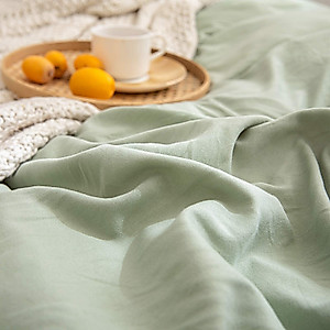 Green Pillow Shams Sage Green Ruffle Standard Pillowcases Cute Pillow Cover Set of 2 Shabby Chic Sea Green Pillowcases 2 Pack (Queen (20''x30''), Sea Green)