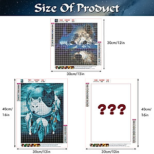 ZYNERY 3 Pack Wolf Diamond Painting Kit for Adults, Diamond Art with Accessories - Gem Art Full Drill for Home Wall Decor Birthday Gift