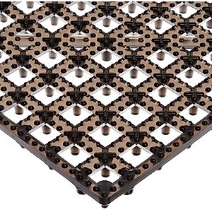 San Jamar Versa-Mat Plastic Interlocking Bar Mats, Black, (Set of 12)
