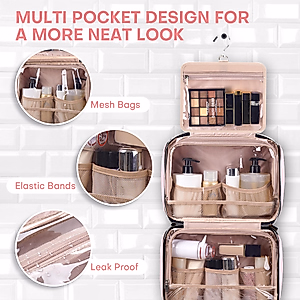 BALULHG Toiletry Bag with Hanging Hook, Portable Makeup Cosmetic Bags, Space-efficient, Collapsible Moving, making it more suitable for Travel