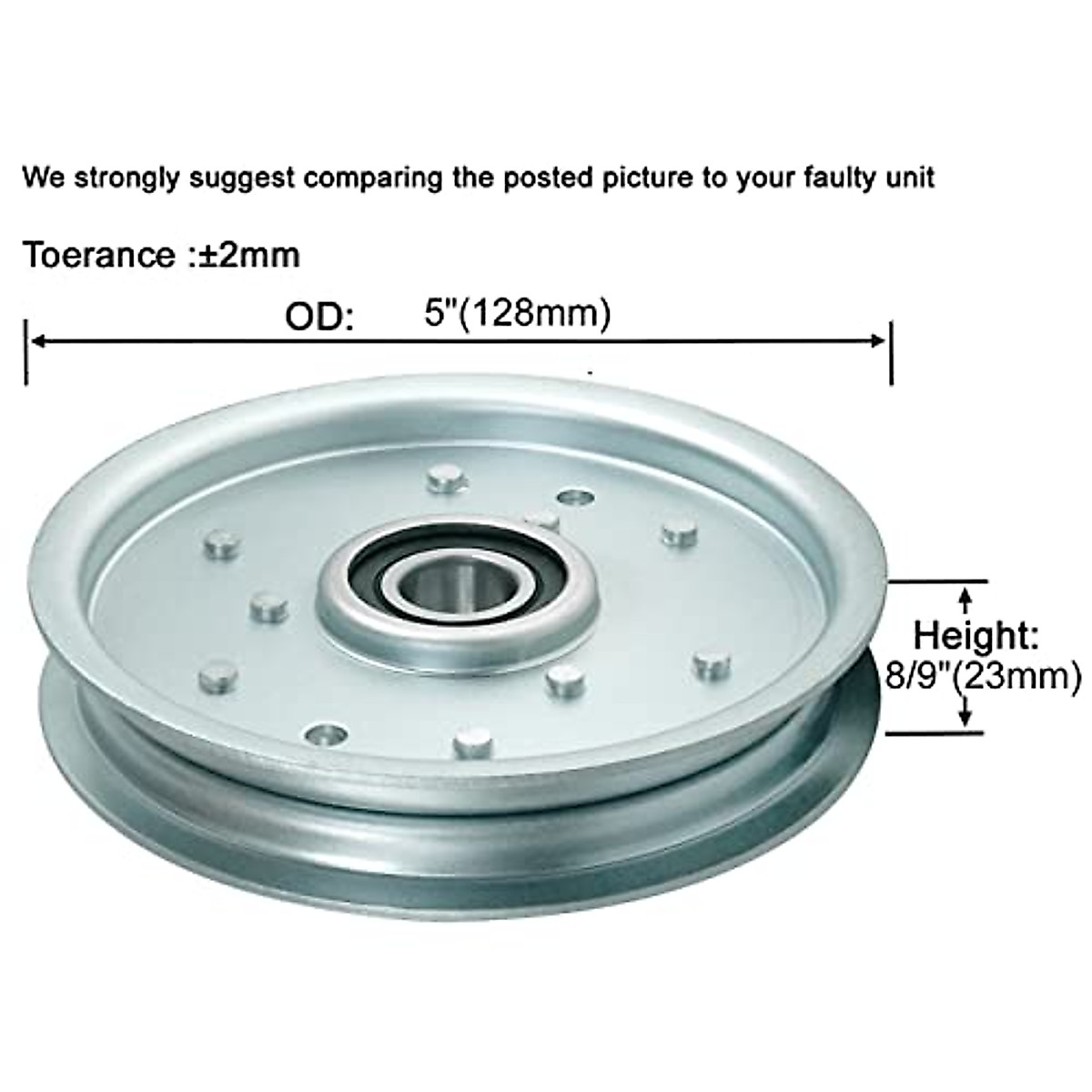 q&p Outdoor Power Idler Pulley Replace John Deere Part AM121108 Compatible with Sabre Models 1438 1538 1742 and 15.542 Scotts Models S1642 and S1742
