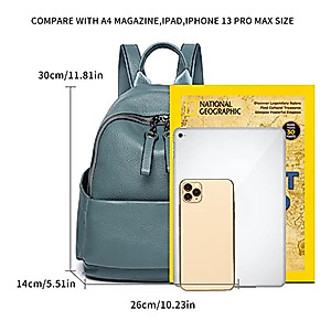 Wesccimo Genuine Leather Backpack Purse For Women Real Soft Leather Casual Daypack Travel Fashion Satchel