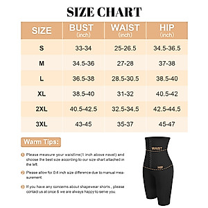 FeelinGirl Womens Tummy Control Waist Trainer High Waisted Shorts Corset Body Shaper Shapewear with Pockets Black