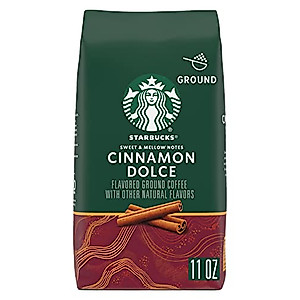 Starbucks Flavored Ground Coffee, Cinnamon Dolce Flavored Coffee, Blonde Roast Coffee, Made with Ground Arabica Coffee Beans, 11-Ounce Bag (Pack of 2)