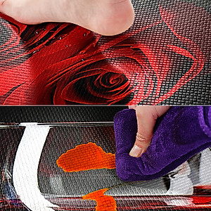 FNLNDO Red Wine Kitchen Rugs and Mats Set of 2 Modern Rose Anti Fatigue Kitchen Floor Mat Non-Skid Washable Kitchen Runner Rug for Kitchen Sink Laundry