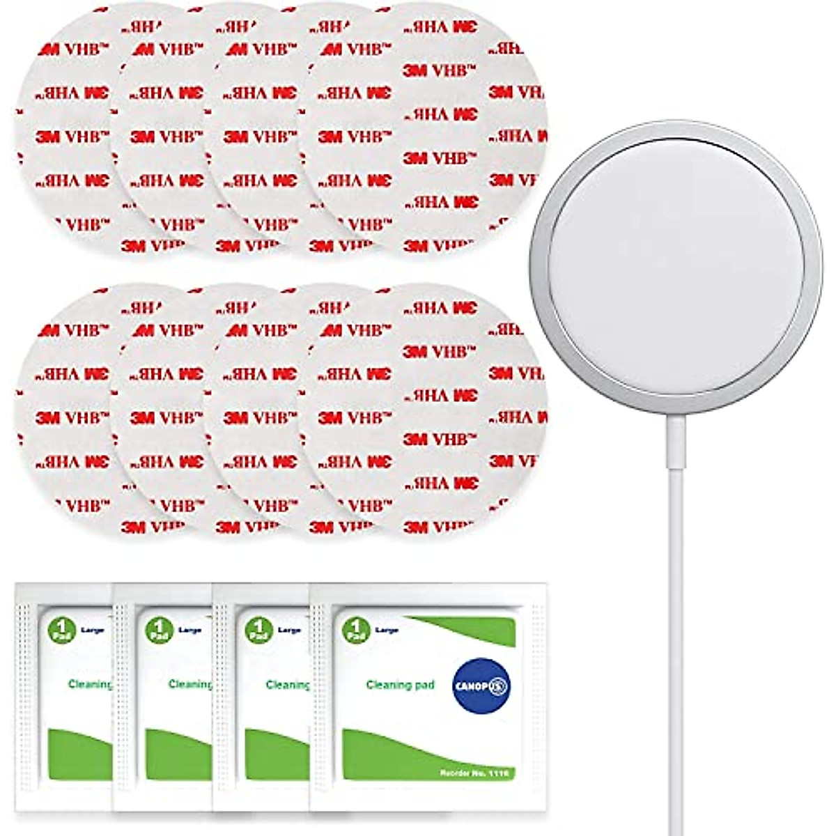 CANOPUS Sticky Adhesive Pads, 4941 Discs, 3.2” Diameter Circles, Double Sided Acrylic Pads to Mount Phone Holders GPS Socket or Toys to Dashboards and Windshields, Gray, 8 Pack, Made in USA