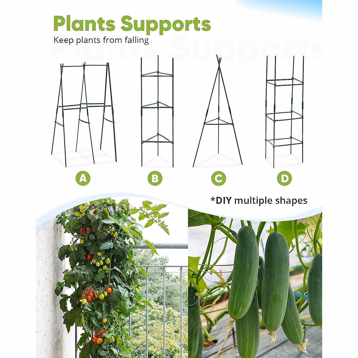 Quictent Galvanized Raised Garden Bed 8x4x1 Ft w/ 4 Tomato Cages Metal Planter Box Kit Planting Vegetables Fruits Herbs Flowers Bottomless Backyard Patio Weed Barrier Included Upgraded Wing Nuts