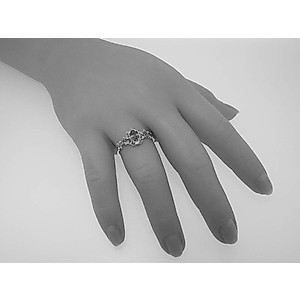 925 Sterling Silver Natural Sapphire Womens Trilogy Ring - Size 11.25