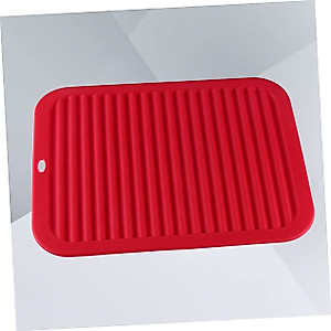 NOLITOY 3pcs Silicone Mat Dish Drying Mats Insulation Pad Silicone Mat Drain Tray Non-slip Pad Dining Table