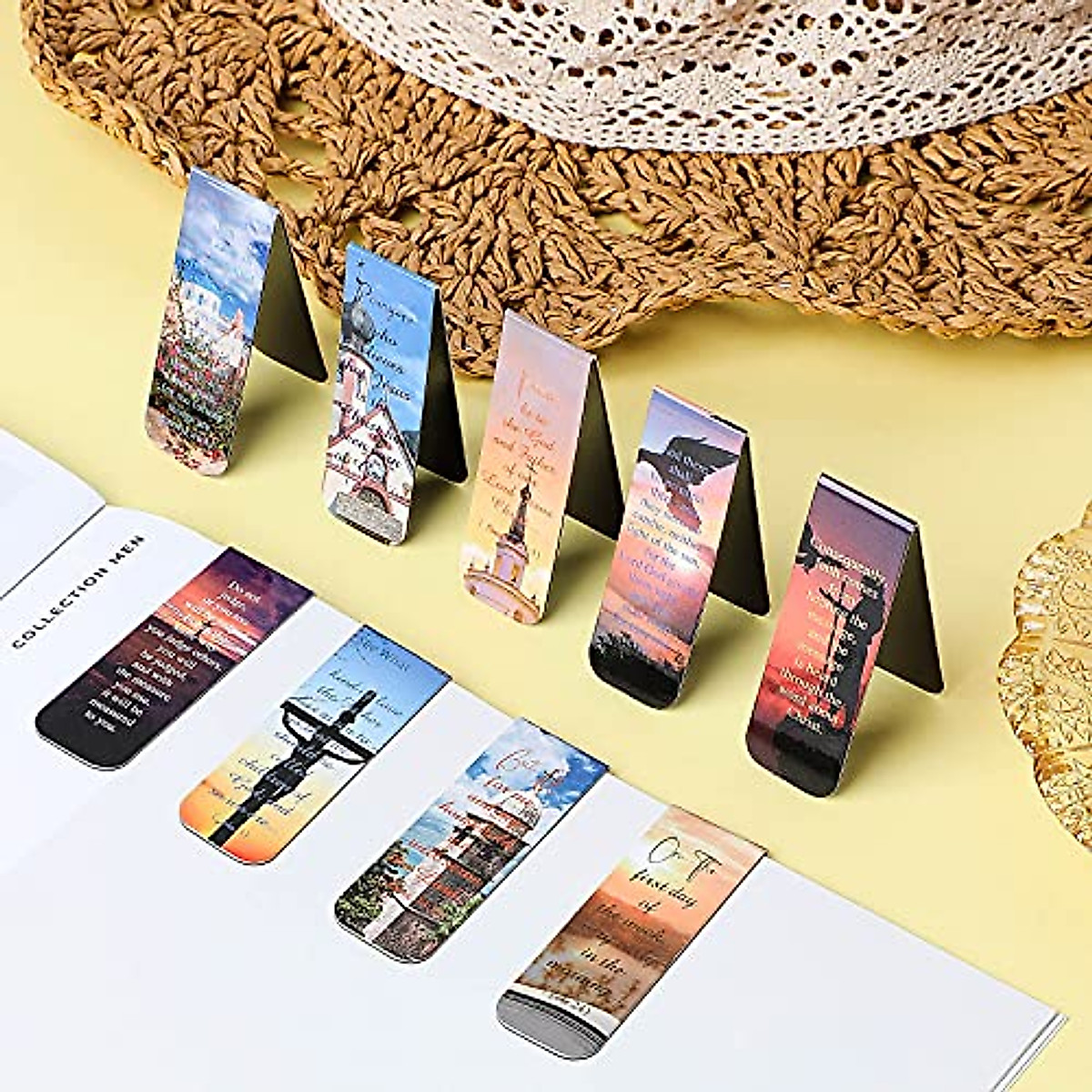 Bible Verses Bookmarks ,Magnetic Book Marks,Christian Bookmarks Religious Christian Gifts Inspirational Quotes Bookmark for Reading Rewards, Church Supplies, Giveaways for Sunday School (48 Pieces)