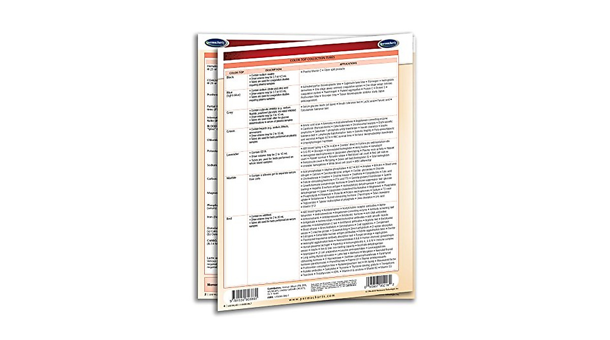 Permacharts Clinical Lab Values Chart - Medical Quick Reference