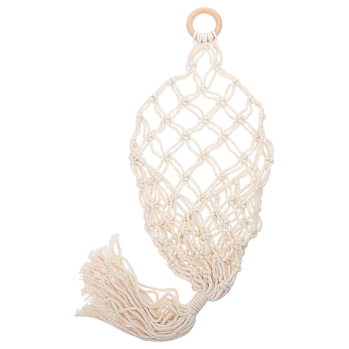 Cabilock 1pc Cotton Rope Hanging Basket Storage Basket Macrame Hanging Planter Space Saving Fruit Hanging Wall Basket Macrame Fruit Hammock Storage Mesh Bags Pendant Shopping Potato Wood