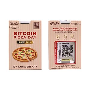 Ballet 2-Pack REAL Pizza - The Easiest Crypto Cold Storage - Nondescript Cryptocurrency Hardware Wallet for Bitcoin, Ethereum, XRP, Litecoin, and 200+ Other Cryptocurrencies