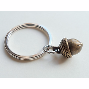 Bronze Acorn Keychain - Peter Pan's Kiss; 8 Year traditional gift