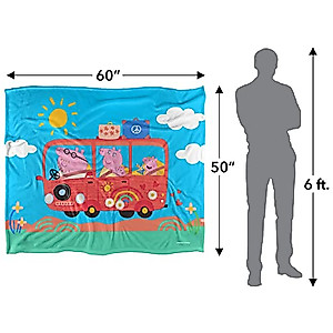 Peppa Pig Blanket, 50"x60" Road Trip with The Family Silky Touch Sherpa Back Super Soft Throw Blanket