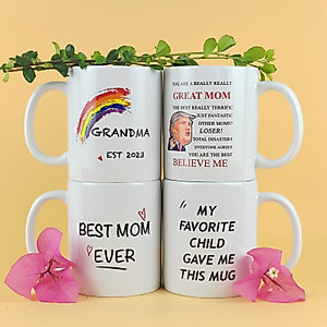 QDCFY Grandma EST 2023 Coffee Mug, Grandma Mug, Gifts for Grandma, Mothers Day Gifts for Grandma, Best Grandma Gifts from Grandchildren, Grandma Gifts for Birthday,11oz Grandma Coffee Mug
