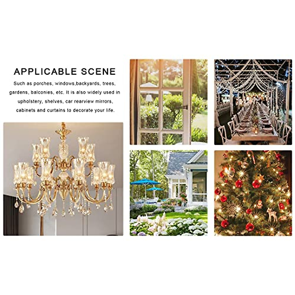 1ft 10pcs Teardrop Crystals Garland,Crystal Teardrop Chandelier Replacement,Hanging Glass Crystals for Chandelier,Wedding Decor,Crystal Christmas Tree Decorations(Clear)