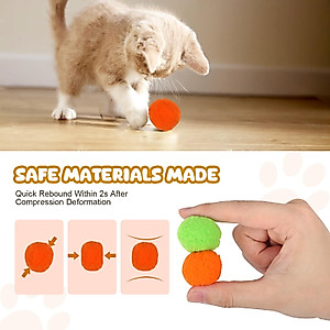 TEAWOO Cat Toy Balls with Launchers Set (2+100), 100 Cat Pom Pom Balls & 2 Cat Toy Ball Launchers (Durable Reinforced Edition), Cat Enrichment Toys, Interactive Cat Toy Balls, Soft & Safe Cat Toys