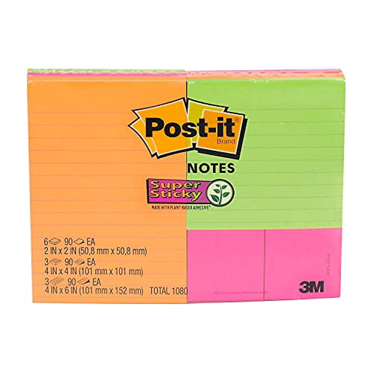 Post-it Super Sticky Notes Combo Pack Assorted Sizes Rio Collection